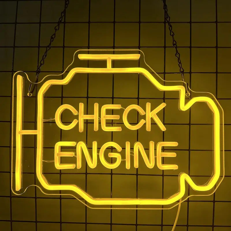 Neon Check Engine Sign – Lowered Status UK